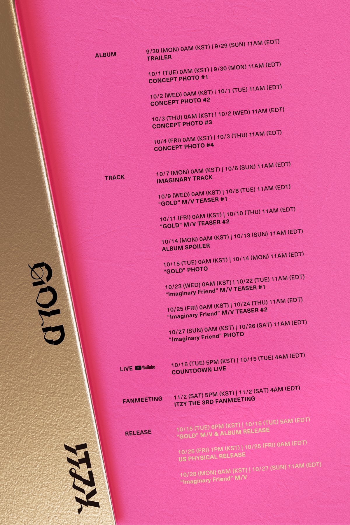 ITZY Announces October 2024 Comeback with 'GOLD' Track List - KPOP HIT ITZY Announces October 2024 Comeback with 'GOLD' Track List - KPOP HIT