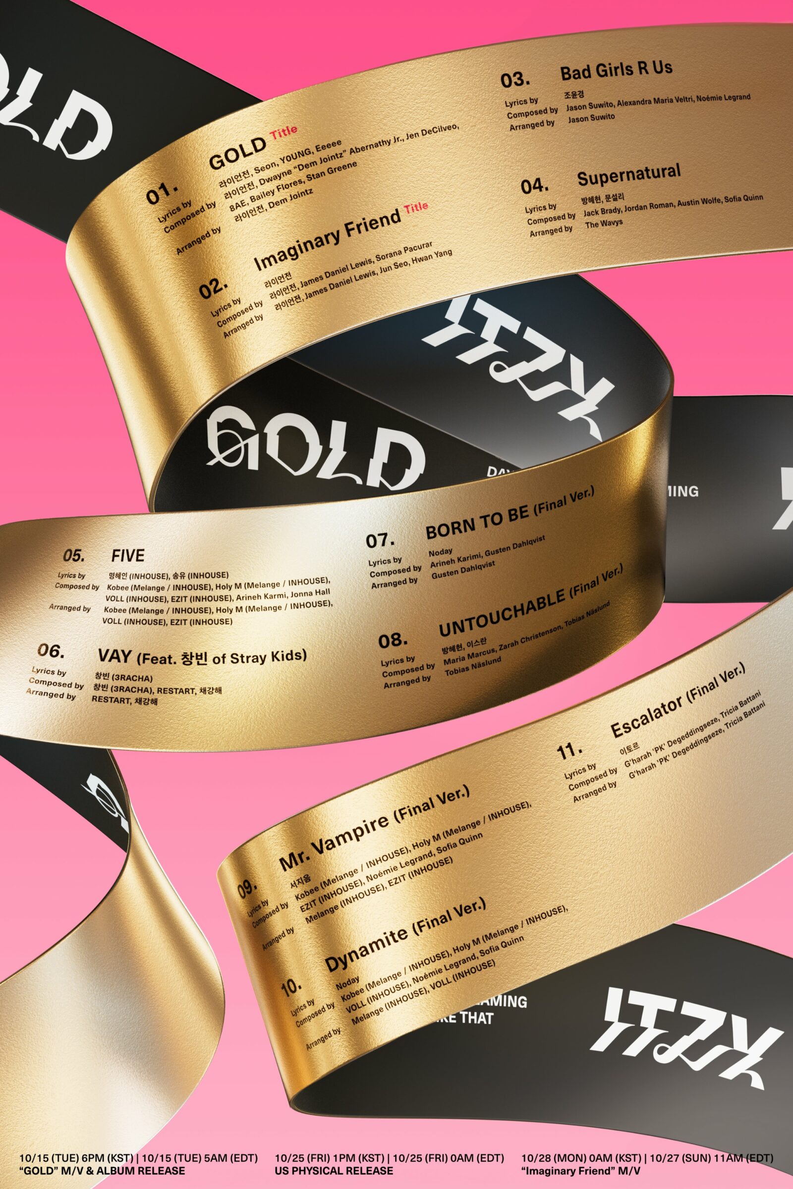 ITZY Announces October 2024 Comeback with 'GOLD' Track List ITZY Announces October 2024 Comeback with 'GOLD' Track List